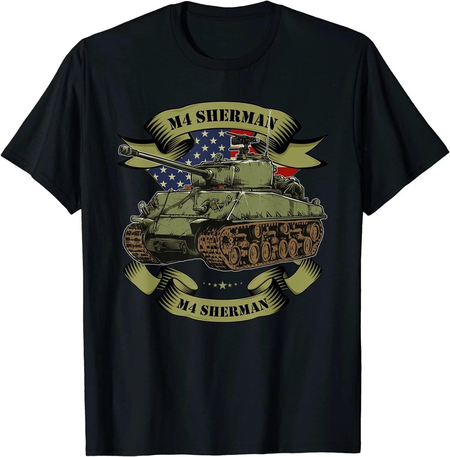 M4 Sherman WW2 Tank Vintage Military History Battle Graphic Unisex T ...