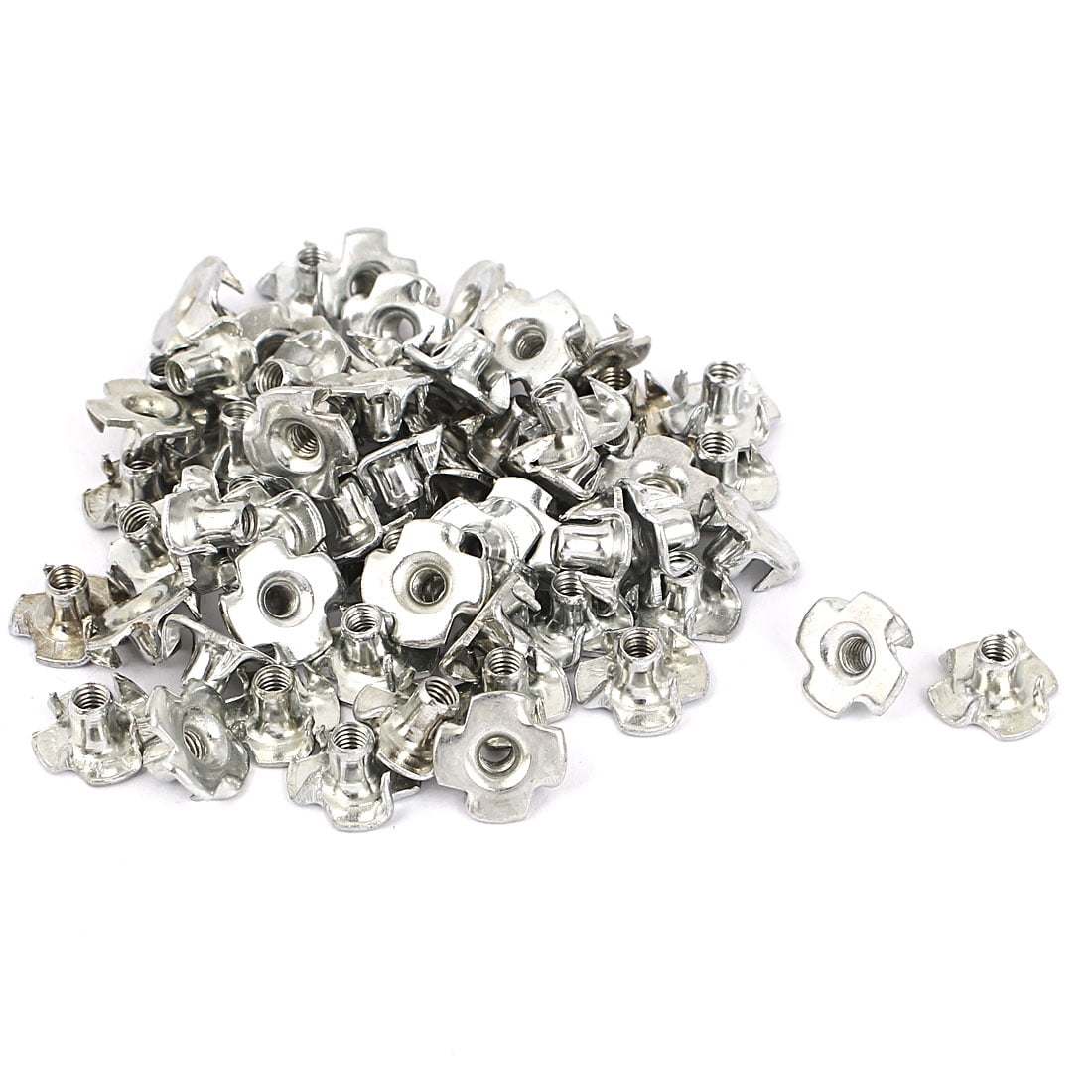 M4 Thread Dia 4 Prongs Zinc Plated T-Nut Tee Nuts 60pcs - Walmart.com