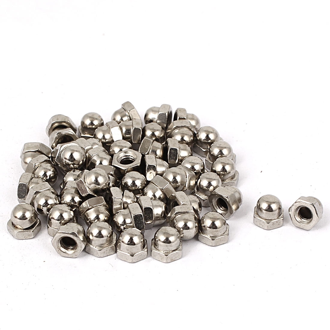 M4 Thread Dia Dome Head Carbide Steel Cap Acorn Hex Nuts 50Pcs ...