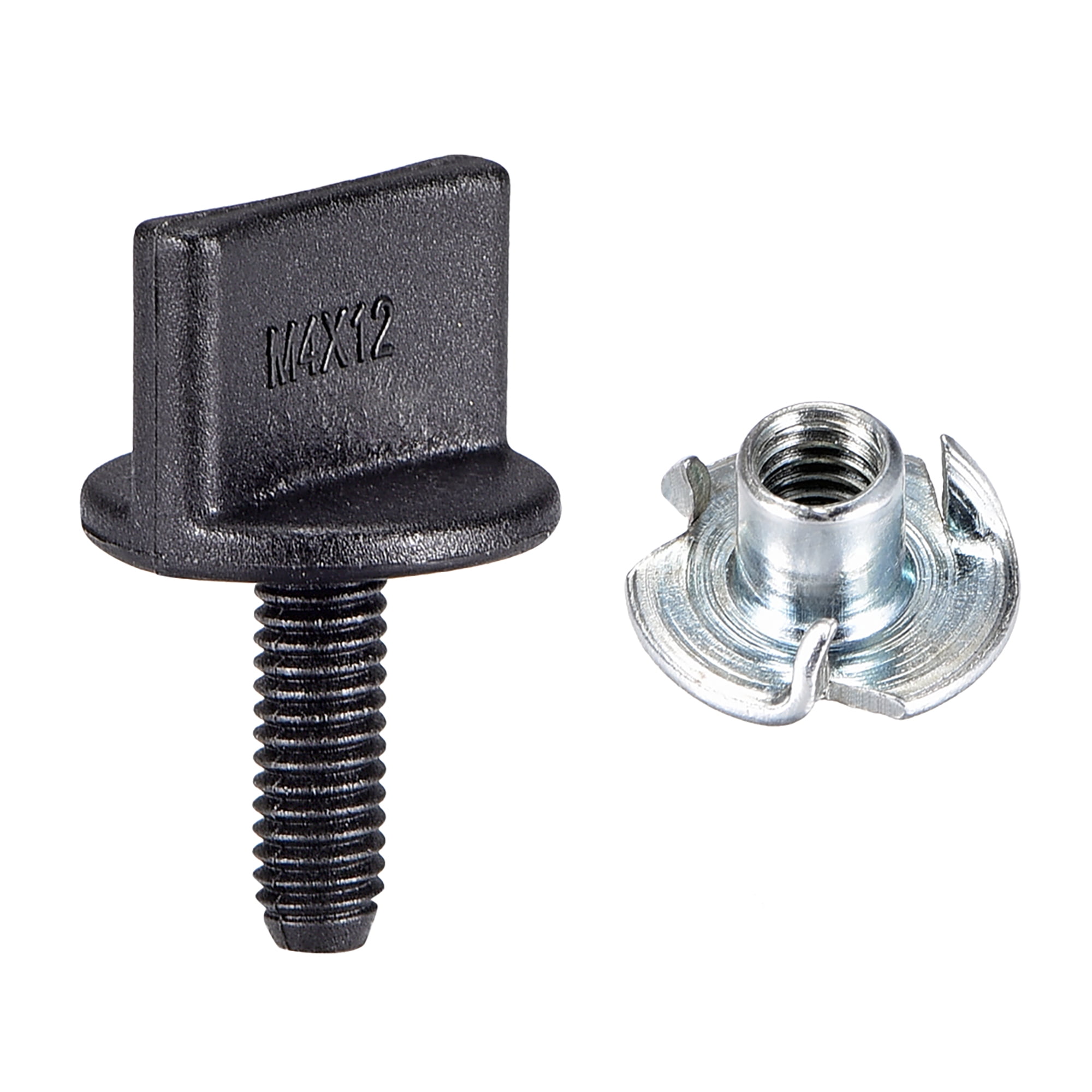 M4 x 12mm Thumb Screw Bolt with T Nut Hand Driven Spade Nylon Plastic ...