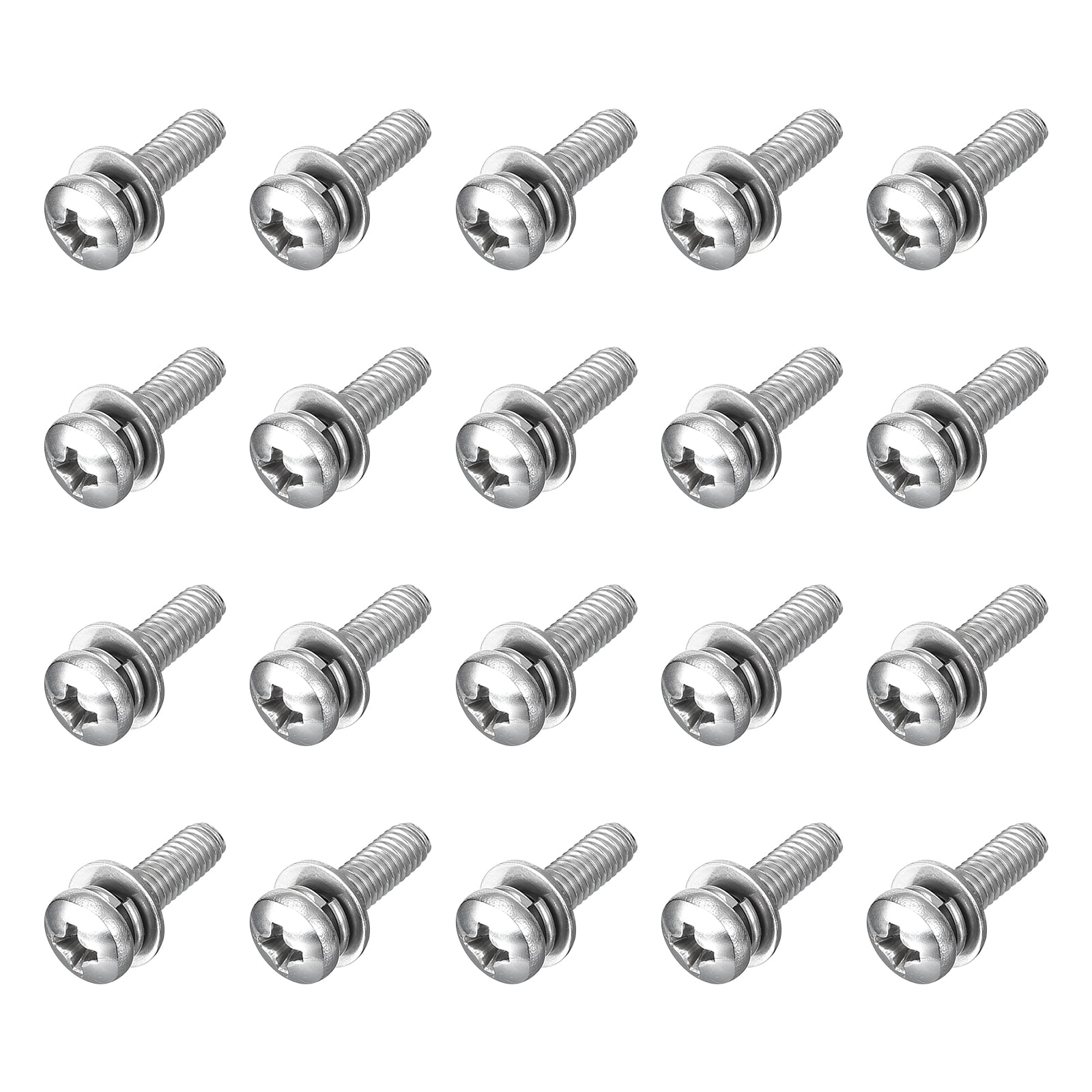 M4 x 14mm 304 Stainless Steel Phillips Pan Head Machine Screws Bolts ...