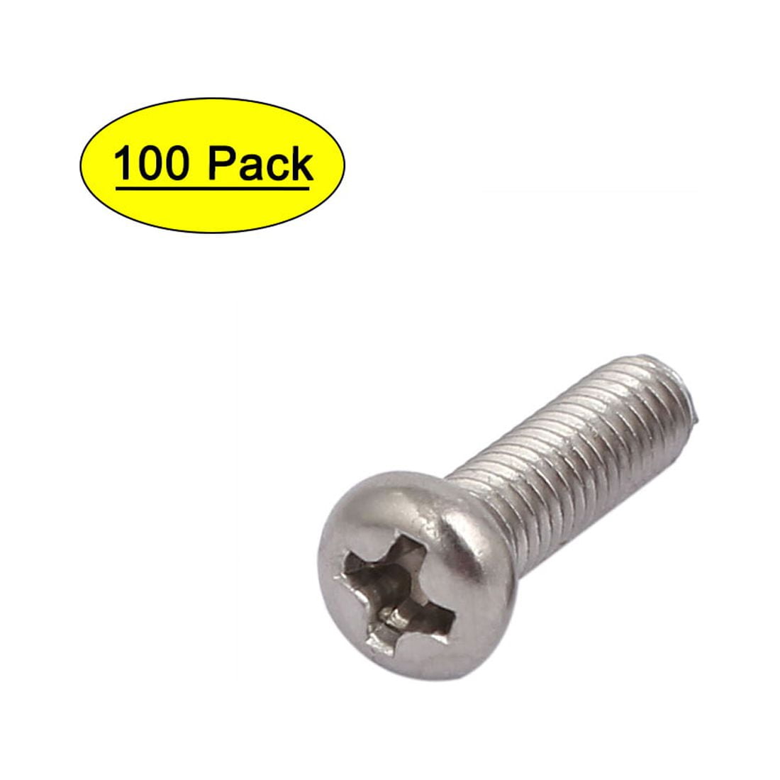 M4 x 14mm 304 Stainless Steel Round Head Machine Screws Bolt 100pcs ...