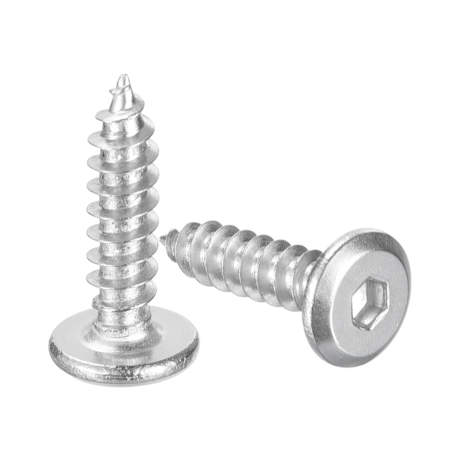 M4 x 16mm (100 Pack) 304 Stainless Steel Flat Round Socket Head Wood Screws - Walmart.com