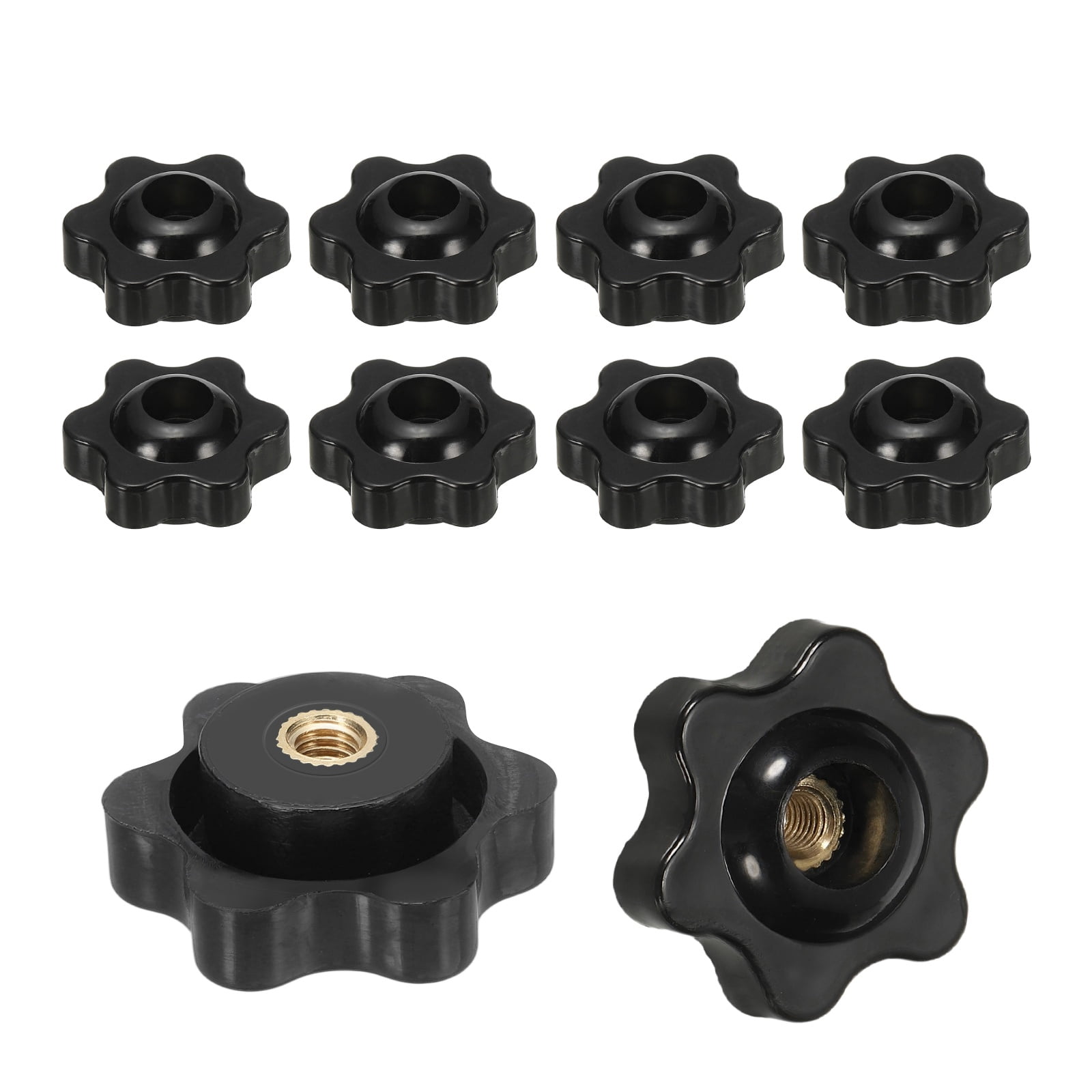 Uxcell Star Knobs, Knurled Thread Through Hole Knob Screw-On Type Clamping Nuts Handle for T ...
