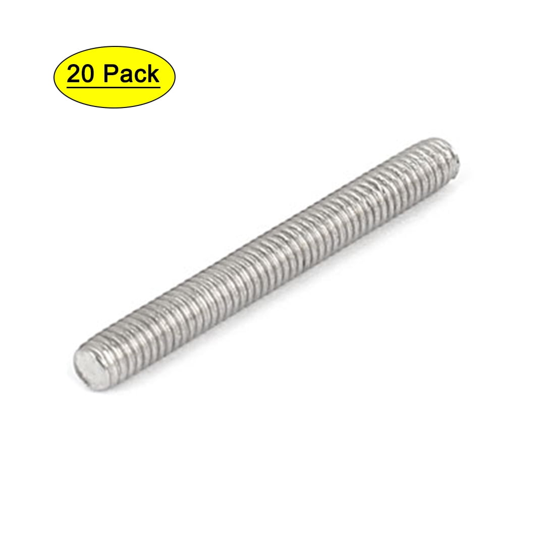 M4 x 35mm 0.7mm Pitch 304 Stainless Steel Fully Threaded Rods Silver ...