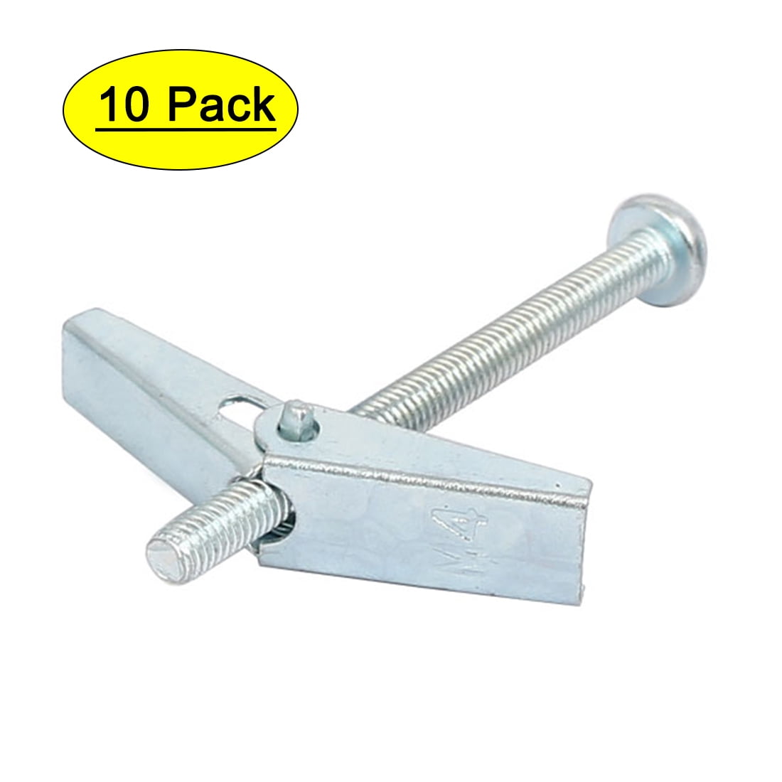 M4 x 50mm Male Thread Spring Loaded Hollow Wall Round Head Toggle Bolt ...