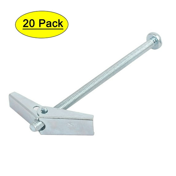 M4 x 75mm Male Thread Spring Loaded Hollow Wall Round Head Toggle Bolt ...