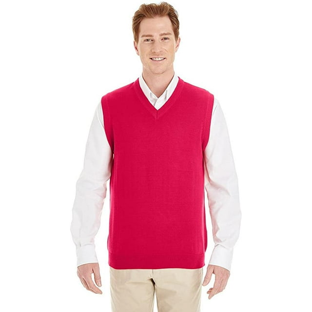 M415 Harriton Men's Pilbloc V-Neck Sweater Vest Red 6XL - Walmart.com