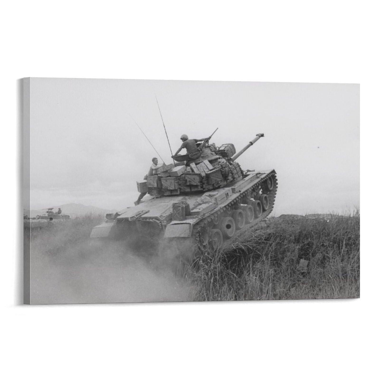 M48 American Medium Tank Vintage Poster Home Canvas Wall Decor Art Canvas Painting Posters And ...