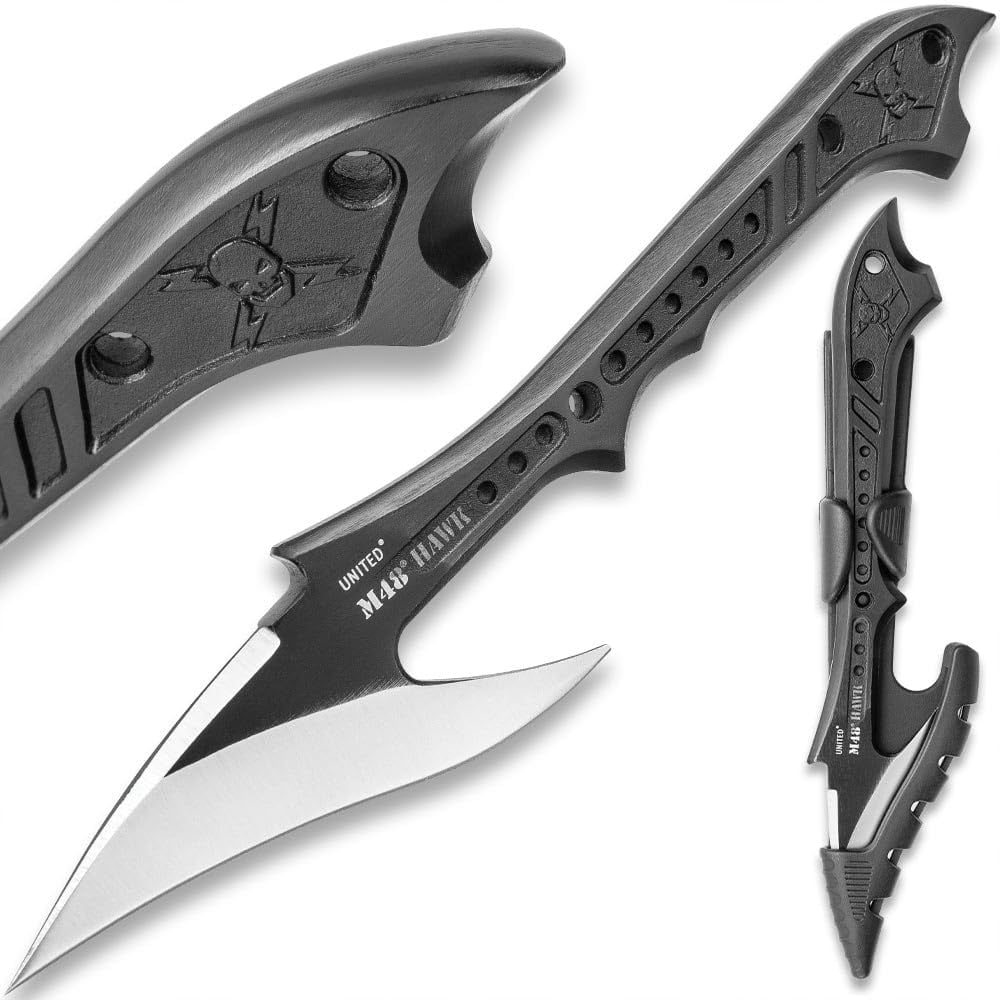 M48 Hawk Harpoon with Molded Locking and Sheath | Stainless Steel Blade | Wicked Curve for ...