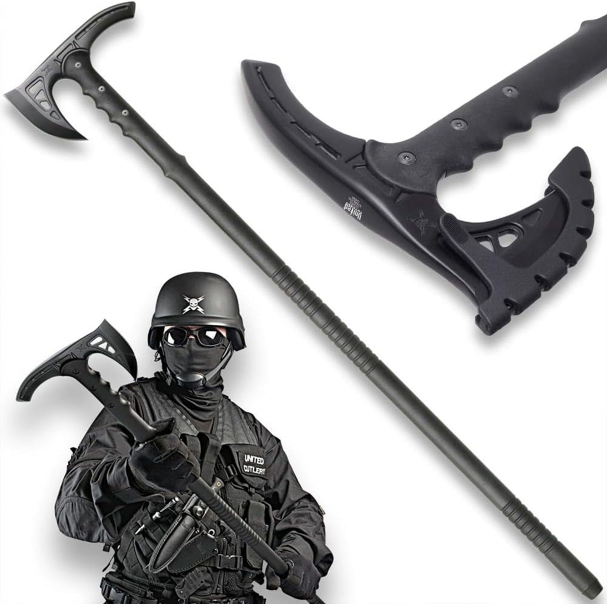 M48 Kommando Survival Axe Hiking Staff | Cast Stainless Steel Blade ...