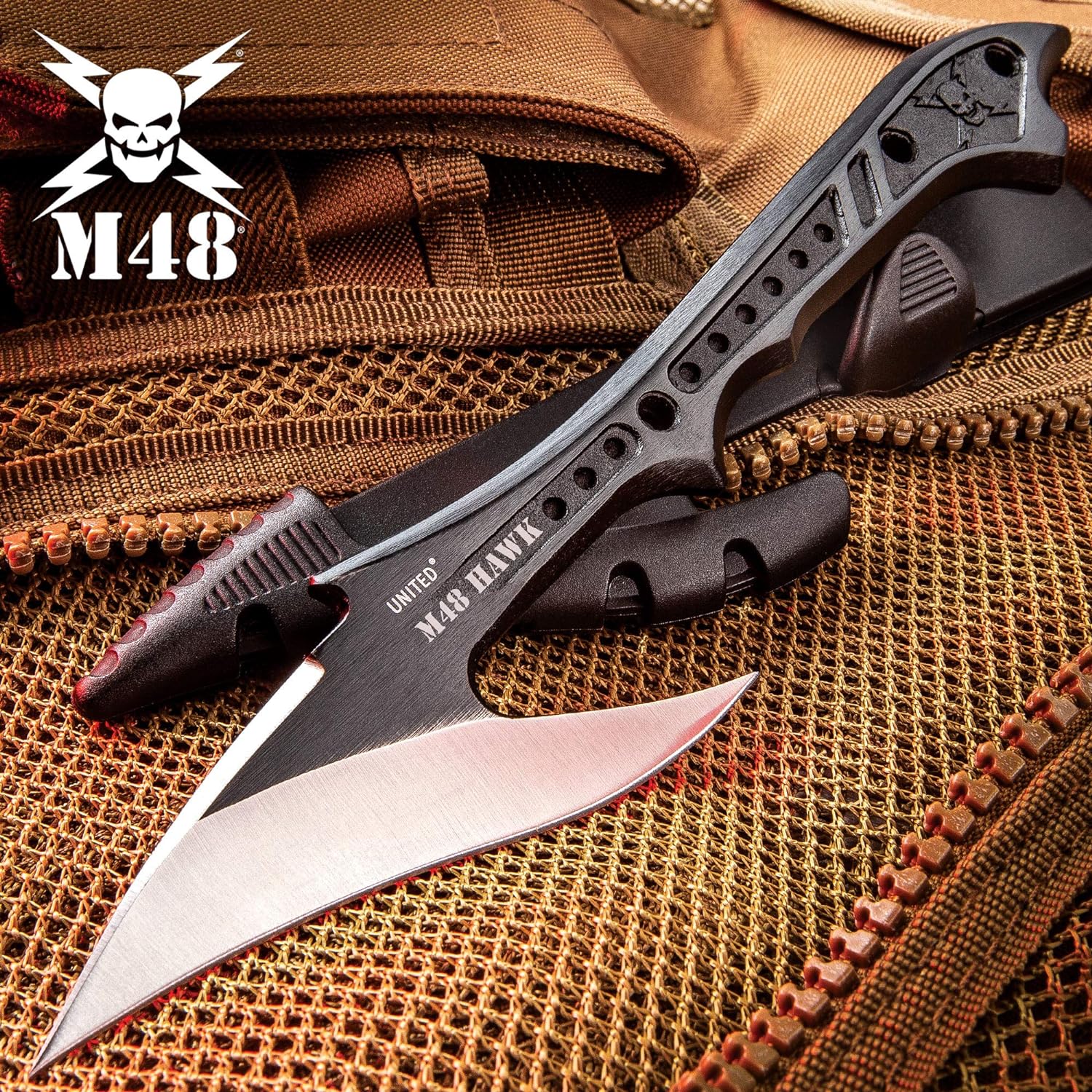 M48 Tactical Harpoon with Molded Locking Sheath - -Sharp Stainless ...