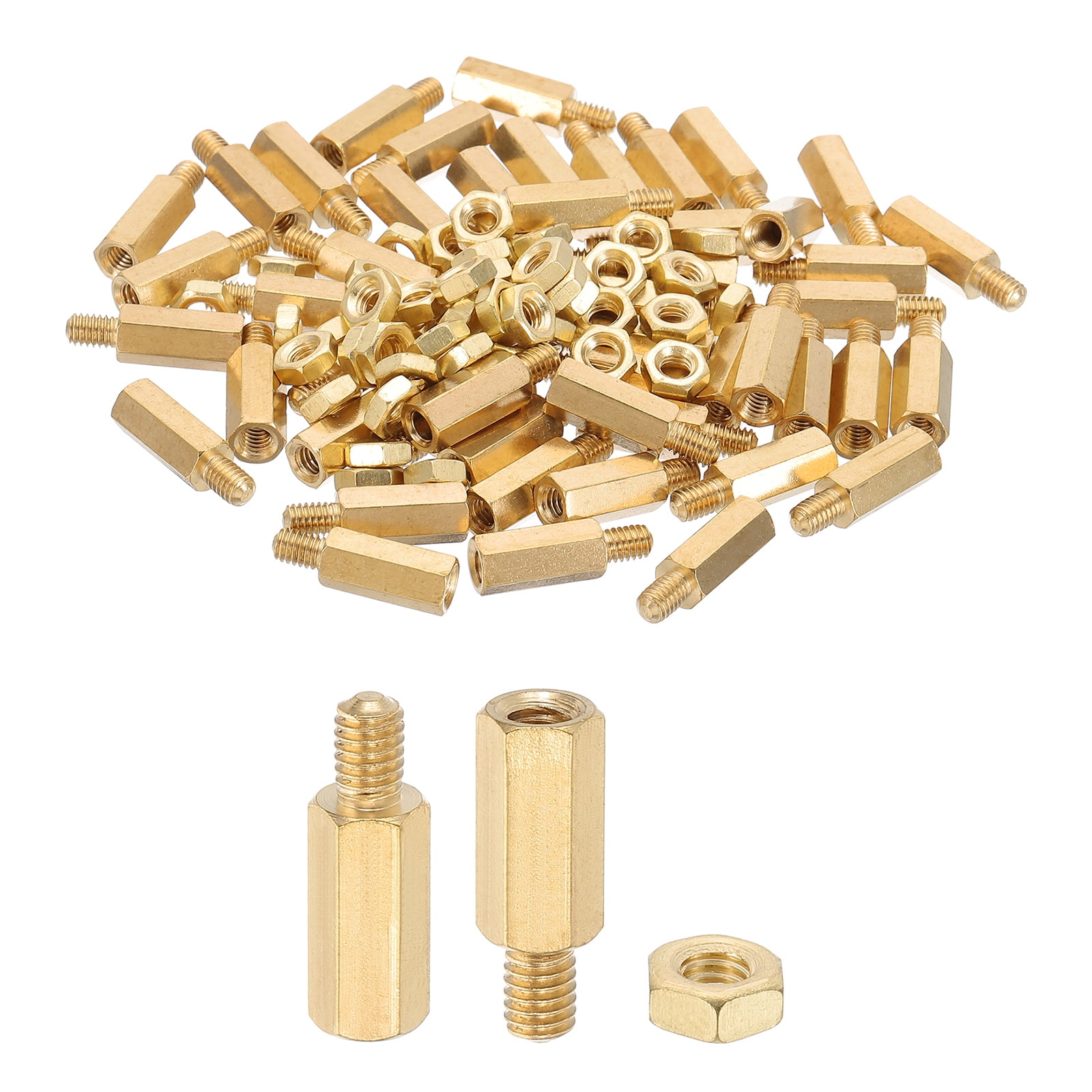 M4X16mm+6mm Standoff Screws, 80Pcs Male to Female Hex Brass PCB ...