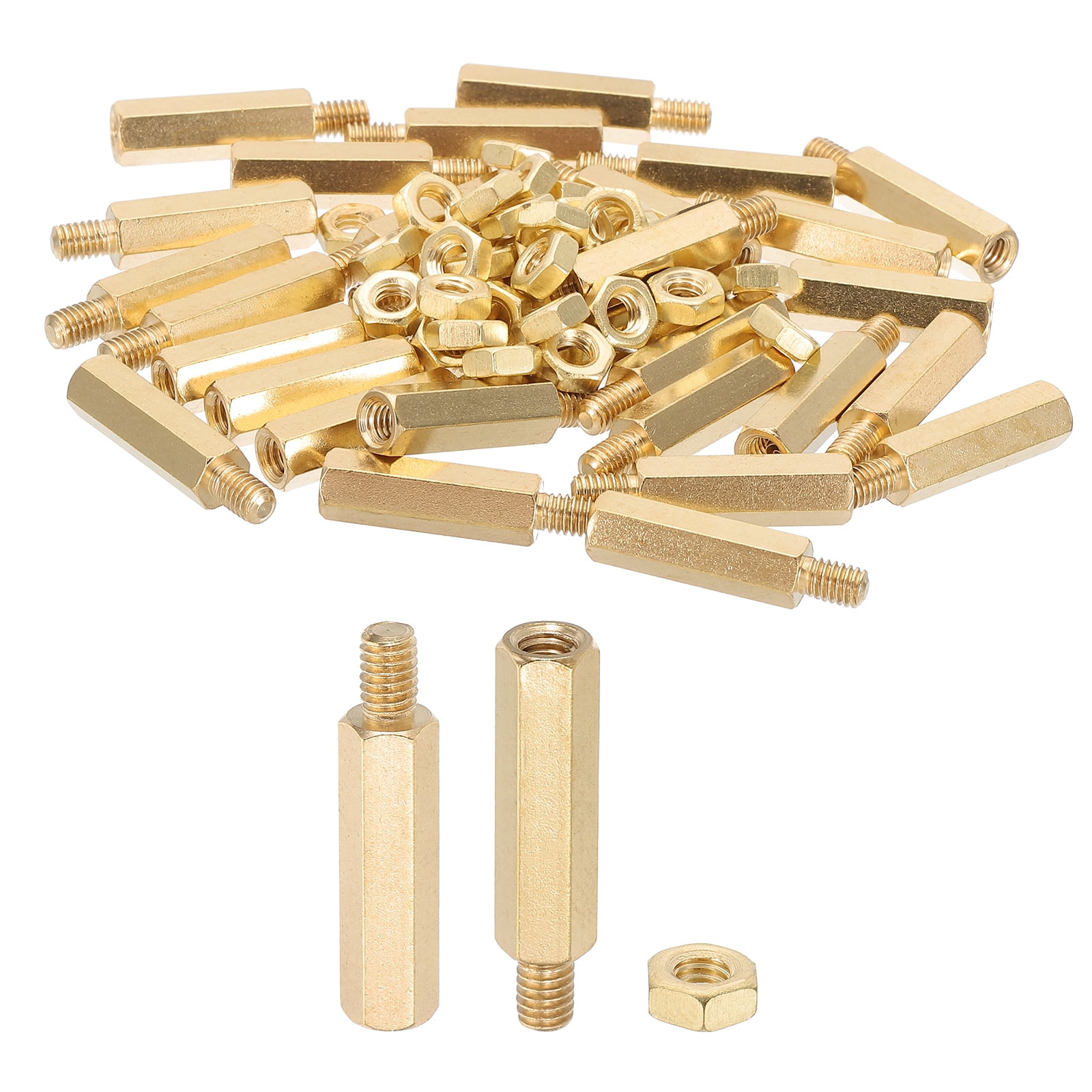 M4X24mm+6mm Standoff Screws, 60Pcs Male to Female Hex Brass PCB ...