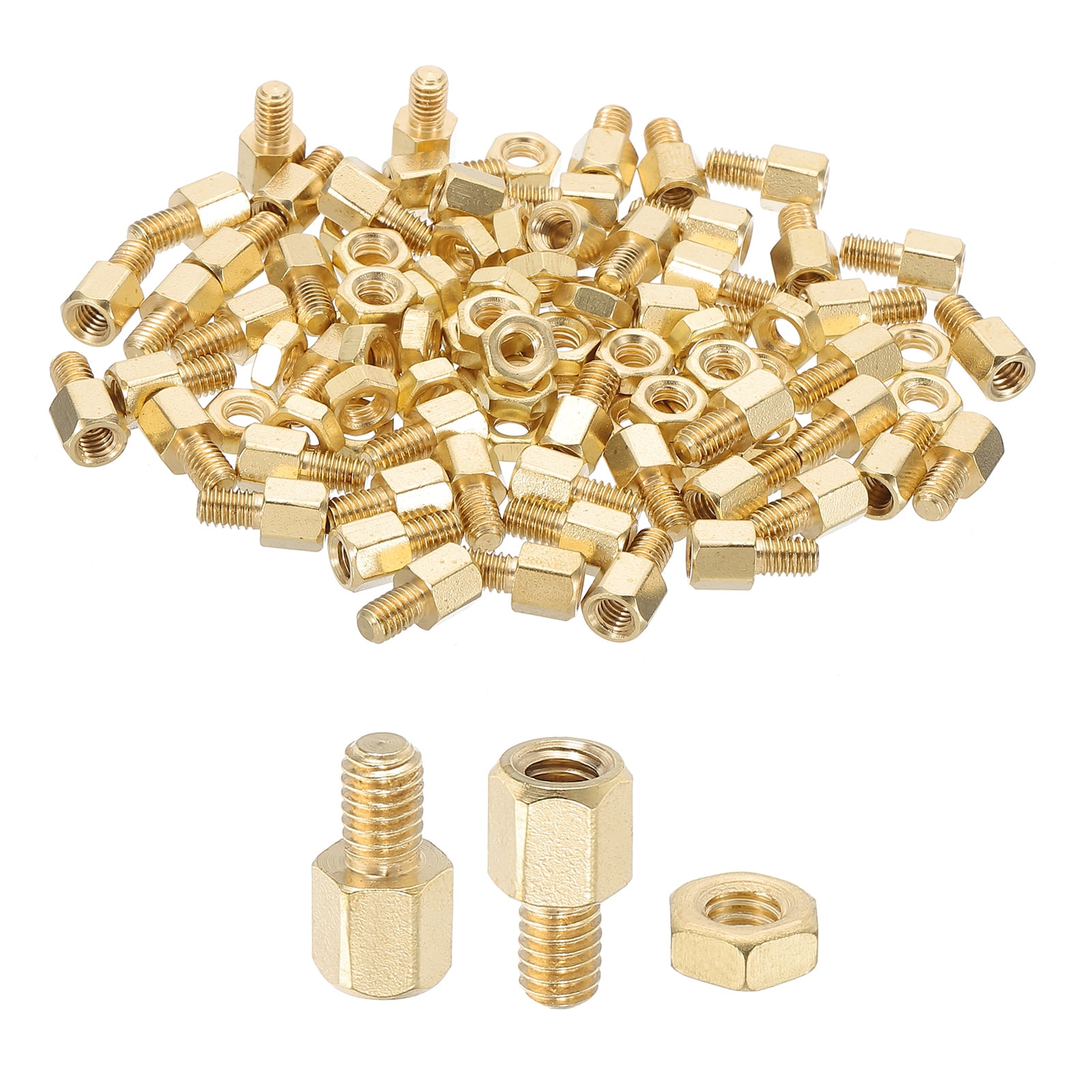 M4X8mm+6mm Standoff Screws, 100Pcs Male to Female Hex Brass PCB ...