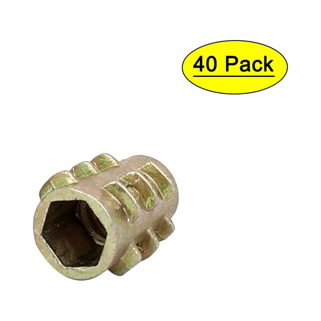M4x10mm Hex Socket Threaded Insert Nuts Bronze Tone 40pcs for Wood ...