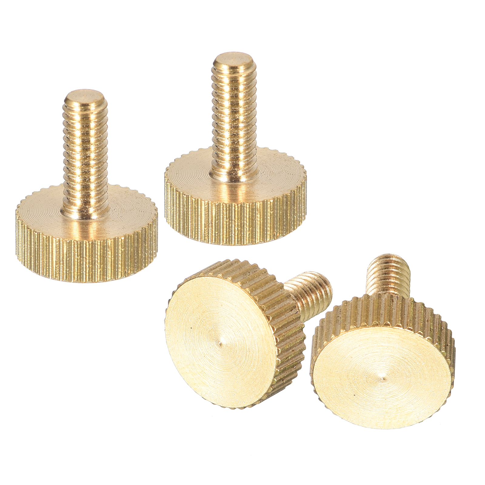 M4x10mm Knurled Thumb Screws, 4 Pack Flat Knurled Head Brass Thumb ...