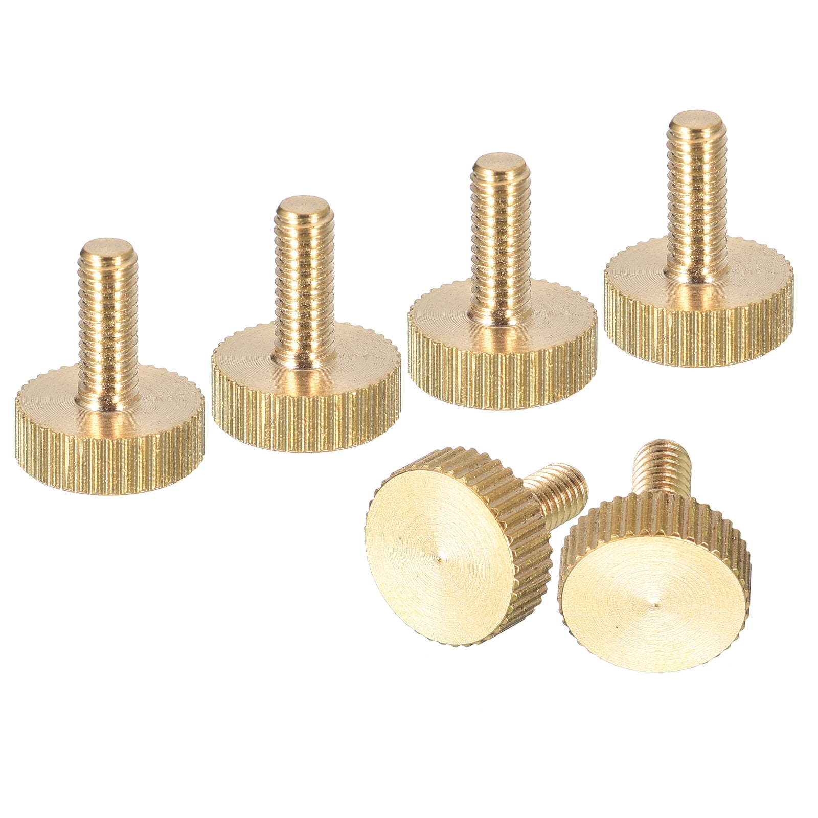 M4x10mm Knurled Thumb Screws, 6 Pack Flat Knurled Head Brass Thumb ...