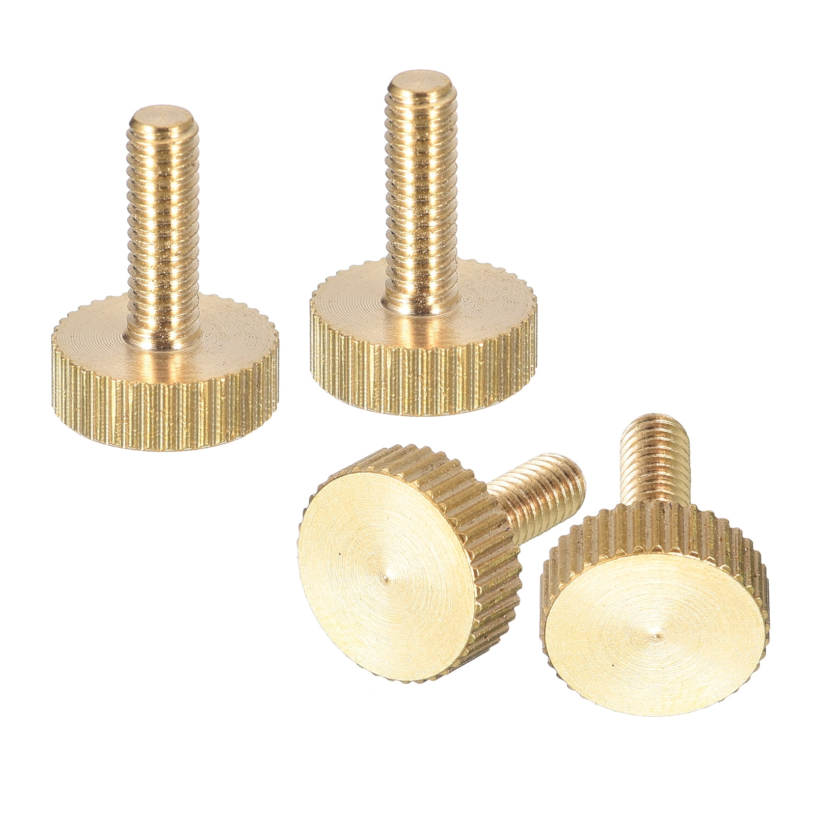 M4x12mm Knurled Thumb Screws, 4 Pack Flat Knurled Head Brass Thumb ...