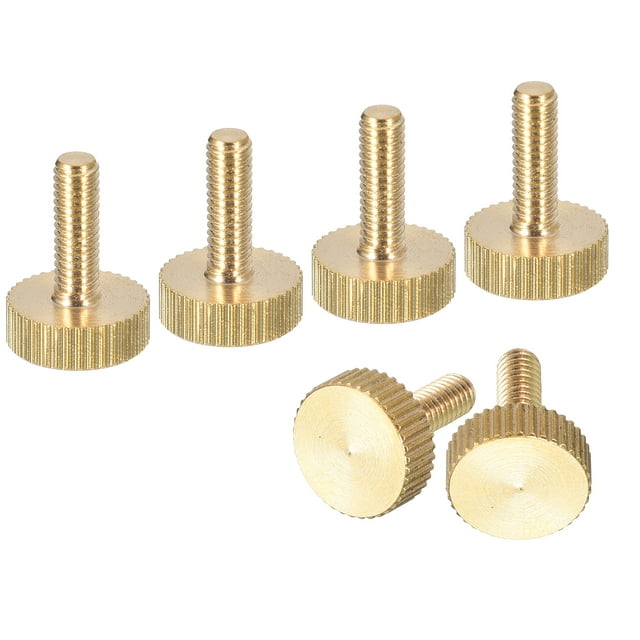 M4x12mm Knurled Thumb Screws, 6 Pack Flat Knurled Head Brass Thumb ...