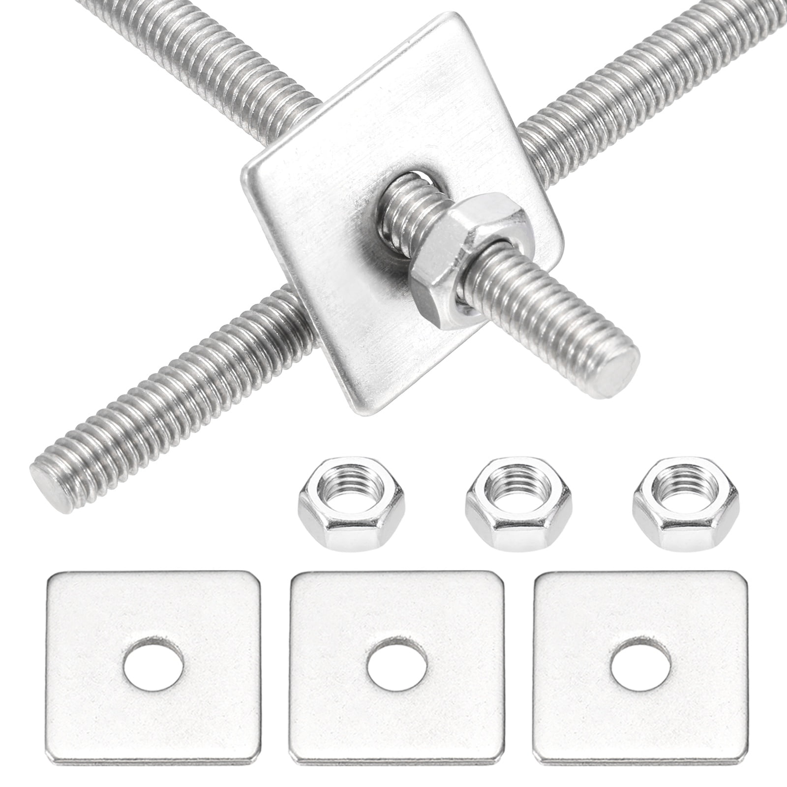 M4x160mm Fully Threaded Rod, 2Set 304 Stainless Steel Threaded Rods Bar ...