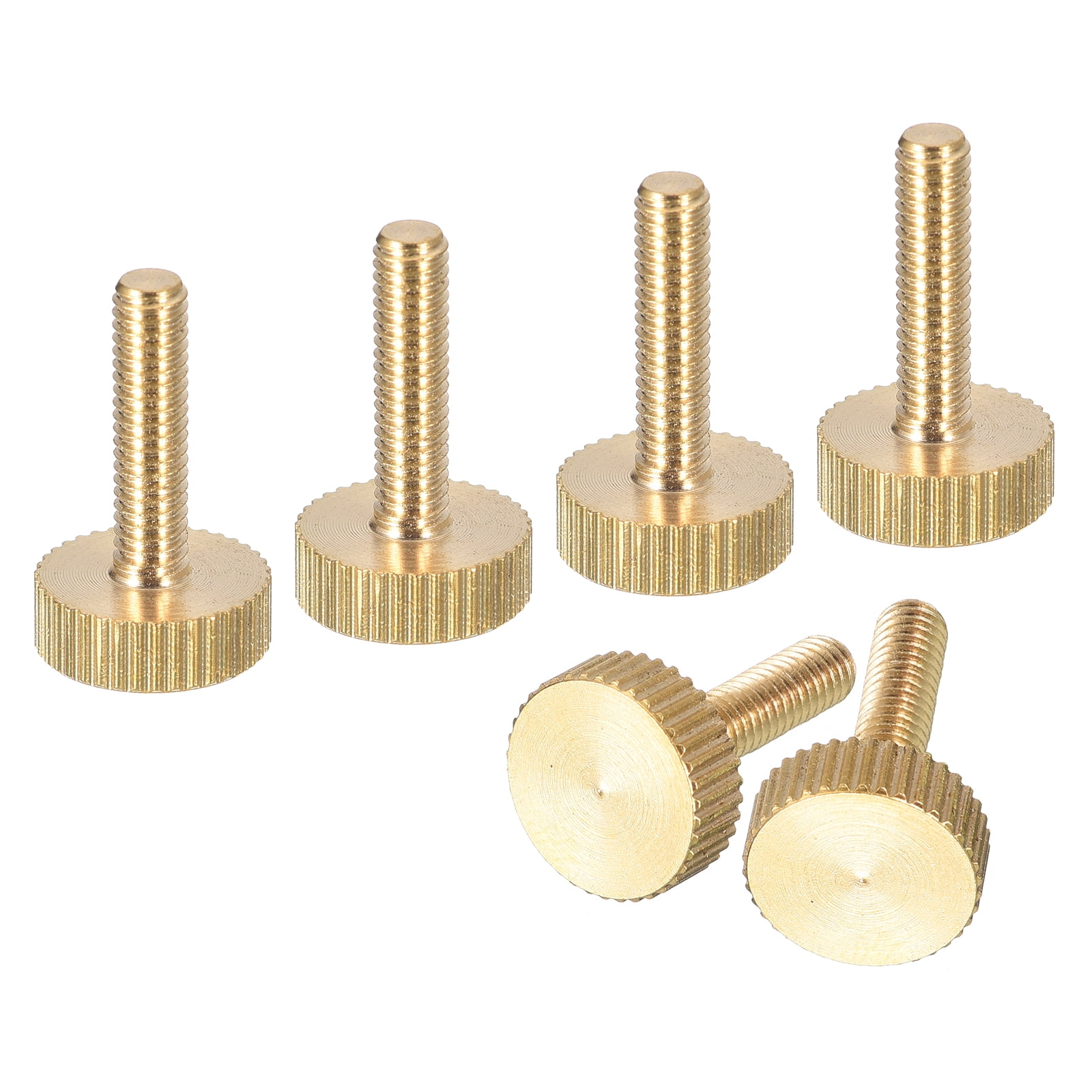 M4x16mm Knurled Thumb Screws, 6 Pack Flat Knurled Head Brass Thumb ...