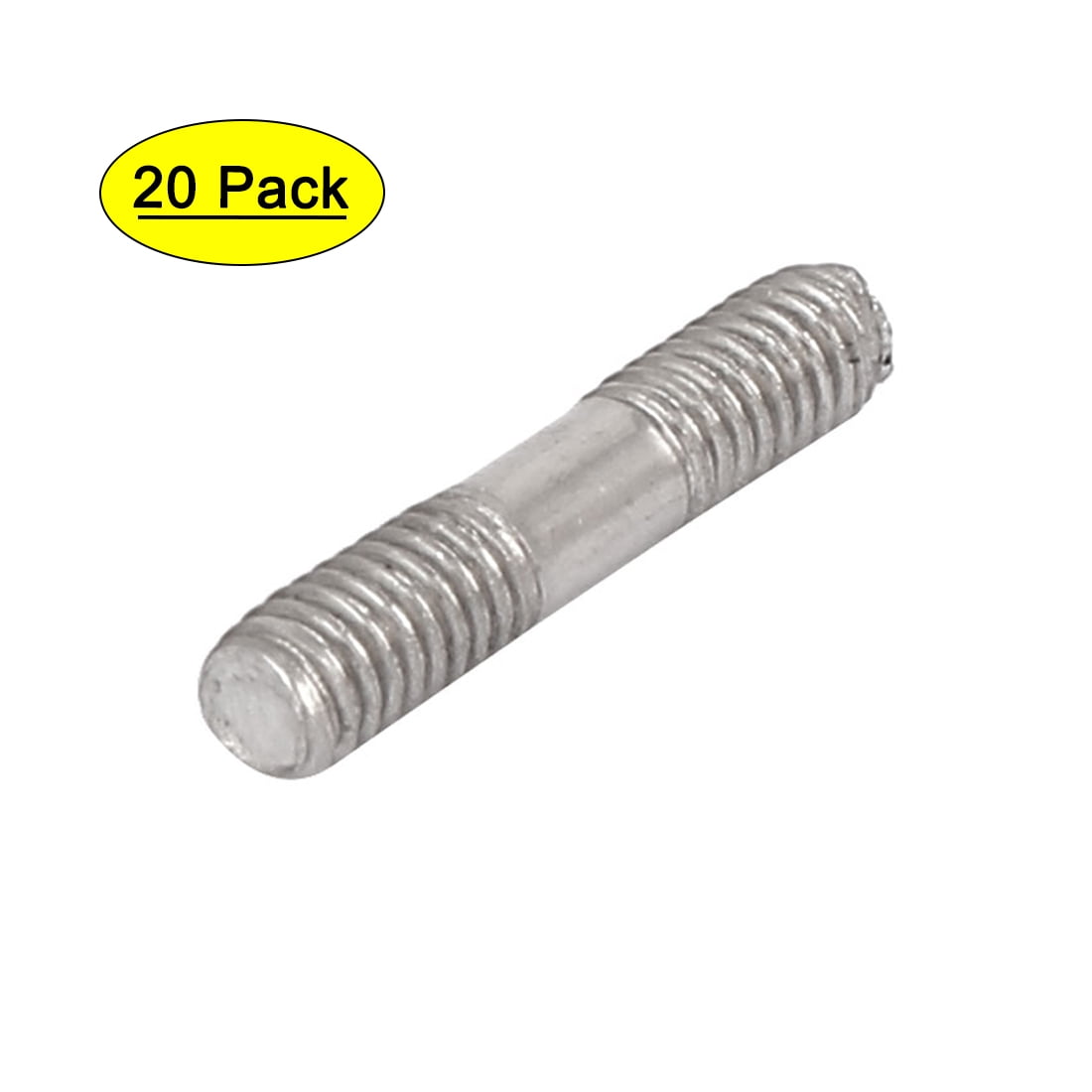 M4x20mm 304 Stainless Steel Double End Threaded Stud Screw Bolt 20pcs ...
