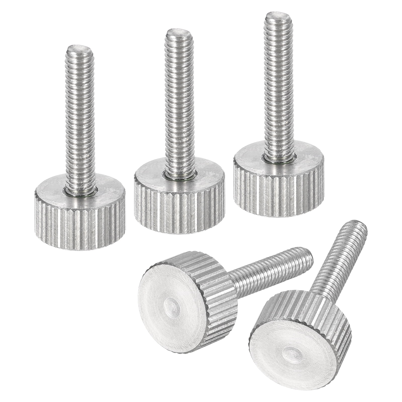 M4x20mm Knurled Thumb Screws 5 Pack 304 Stainless Steel Flat Knurled