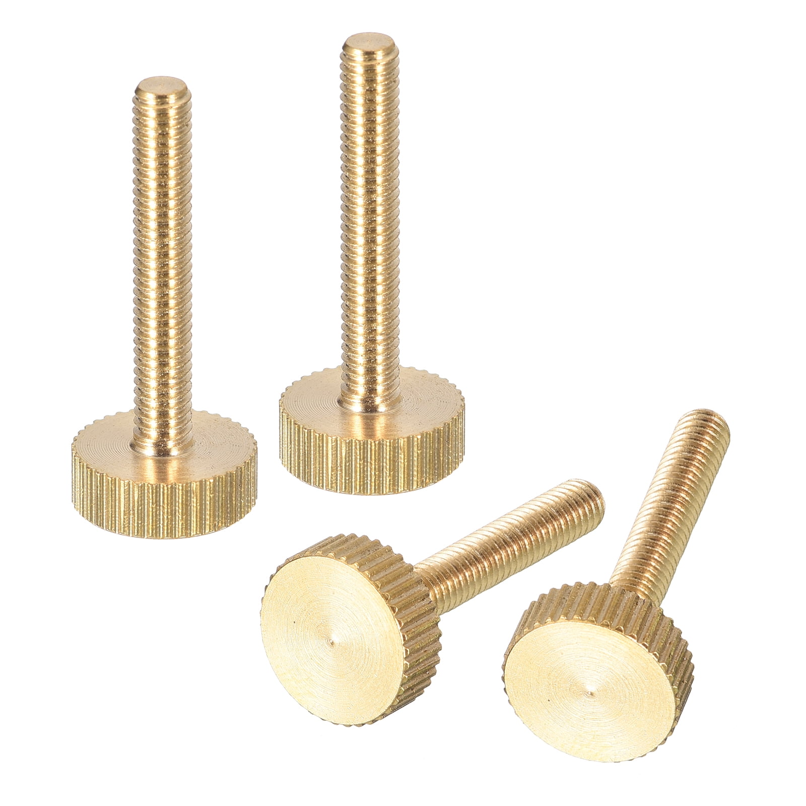 M4x25mm Knurled Thumb Screws, 4 Pack Flat Knurled Head Brass Thumb ...