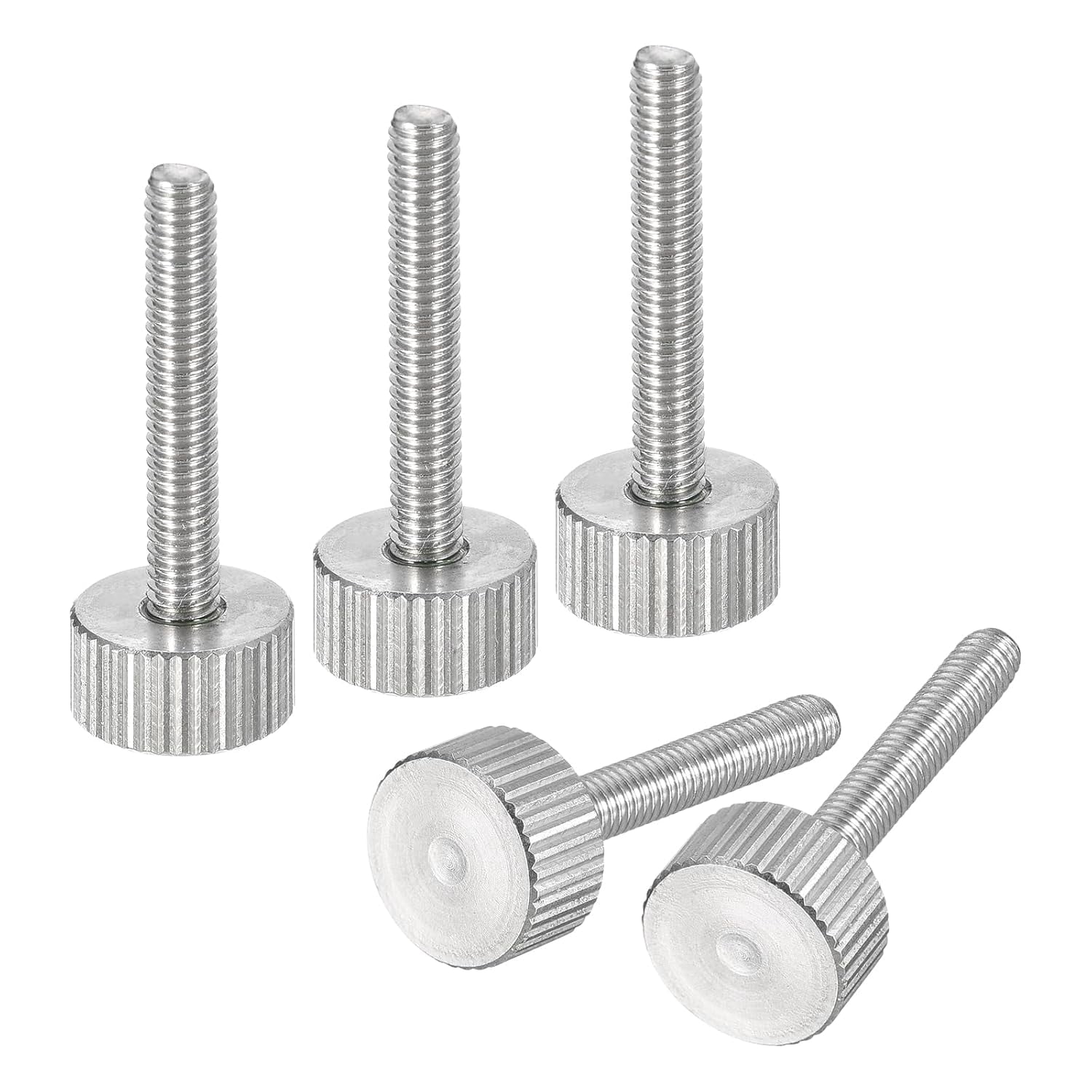 M4x25mm Knurled Thumb Screws, 5pcs 304 Stainless Steel Flat Knurled ...