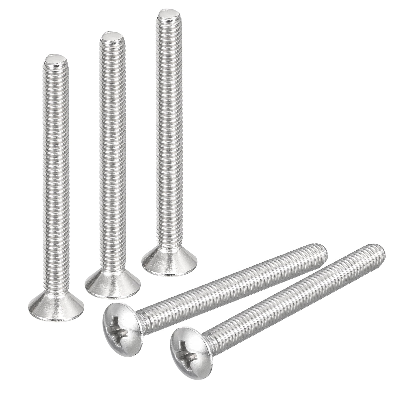 M4x45mm Oval Head Phillips Machine Screws, 50 Pack 304 Stainless Steel ...