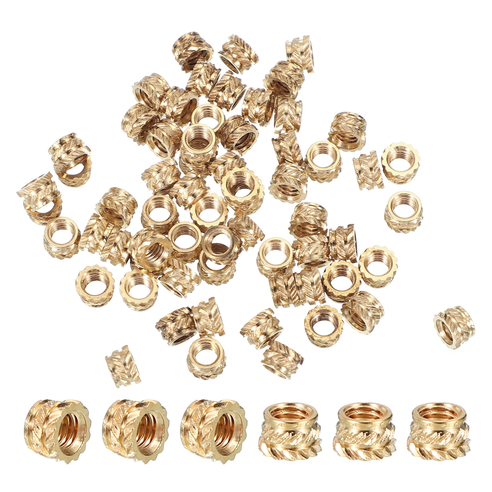 M4x4x6.31 mm Brass Threaded Insert, Metric knurled Nuts Heat Set Insert ...