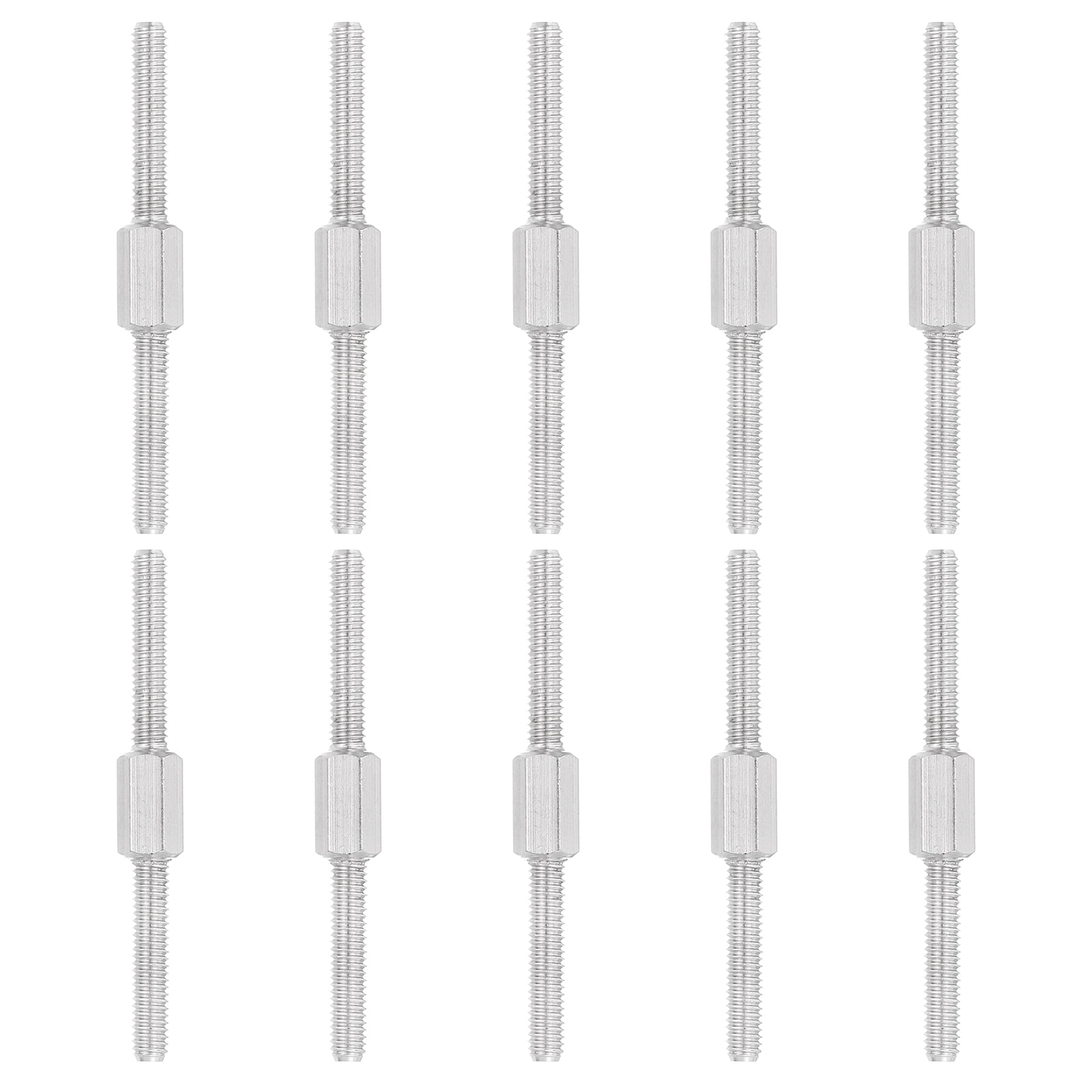 M4x50mm Double End Threaded Stud Screw, 10pcs 304 Stainless Steel Hex ...