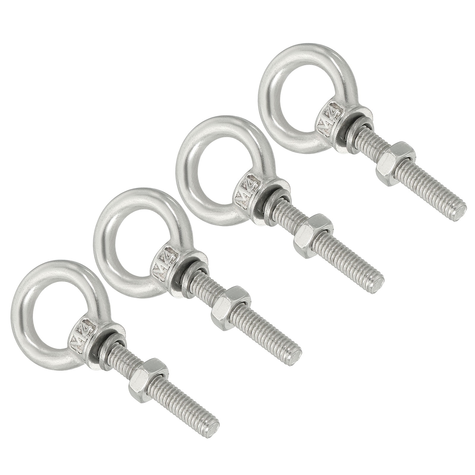 M4x60 3/16"x1.18" Stainless Steel Eye Bolts Threaded Screw Eyebolt ...