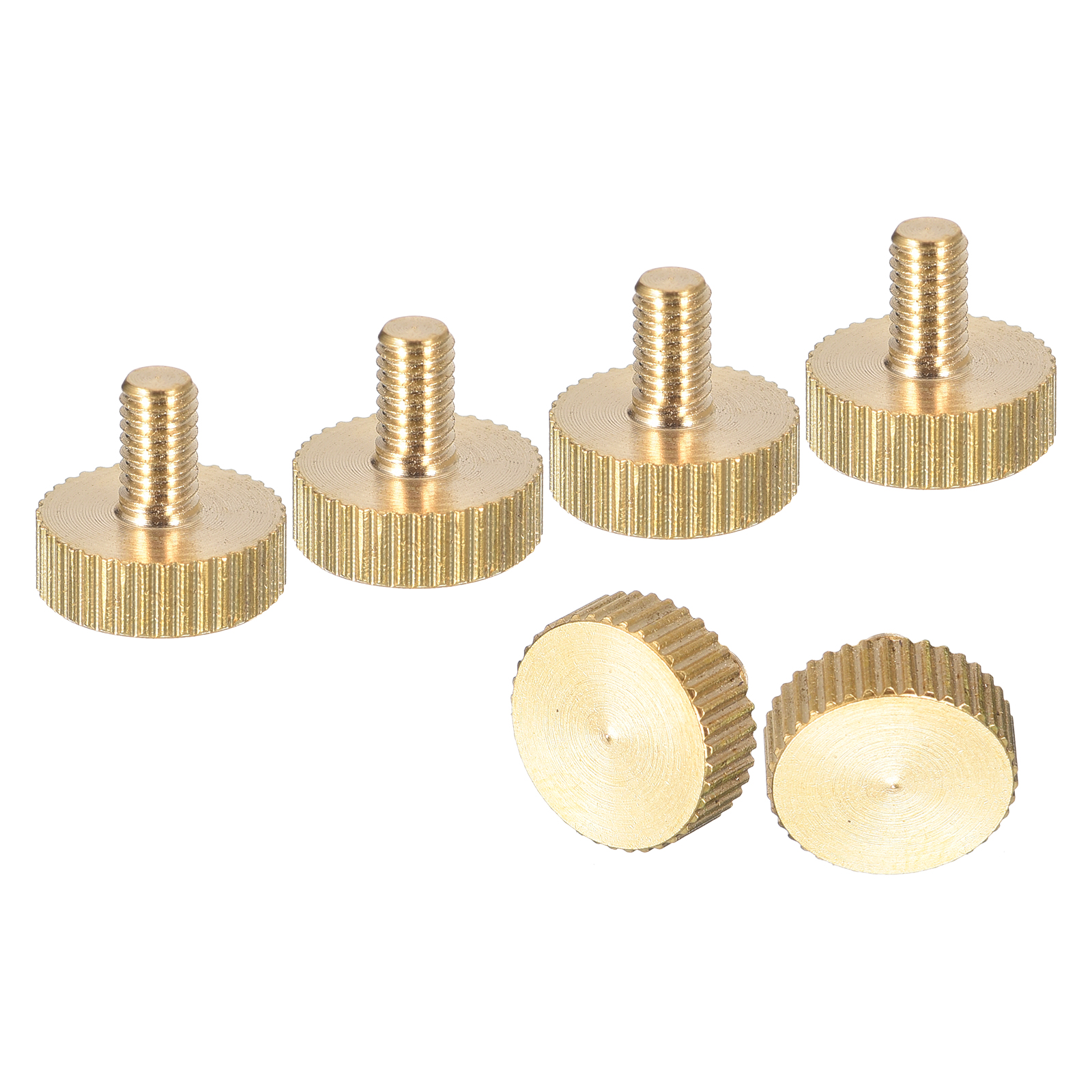 M4x6mm Knurled Thumb Screws, 6 Pack Flat Knurled Head Brass Thumb ...