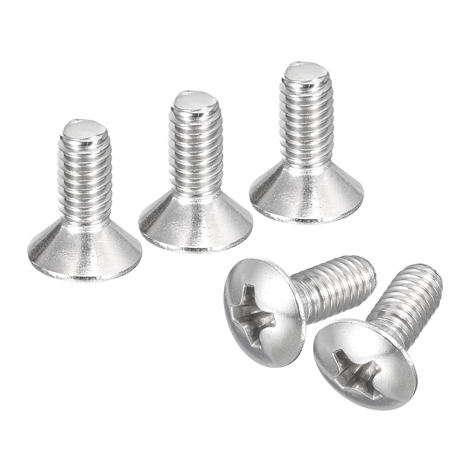 M4x8mm Oval Head Phillips Machine Screws, 100 Pack 304 Stainless Steel ...