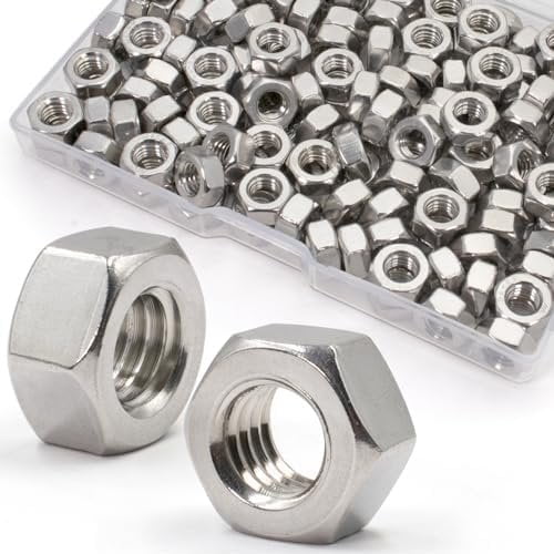 M5-0.8mm Hex Nuts,200 Pack 304 (A2-70) Stainless Steel Hardware Nuts ...