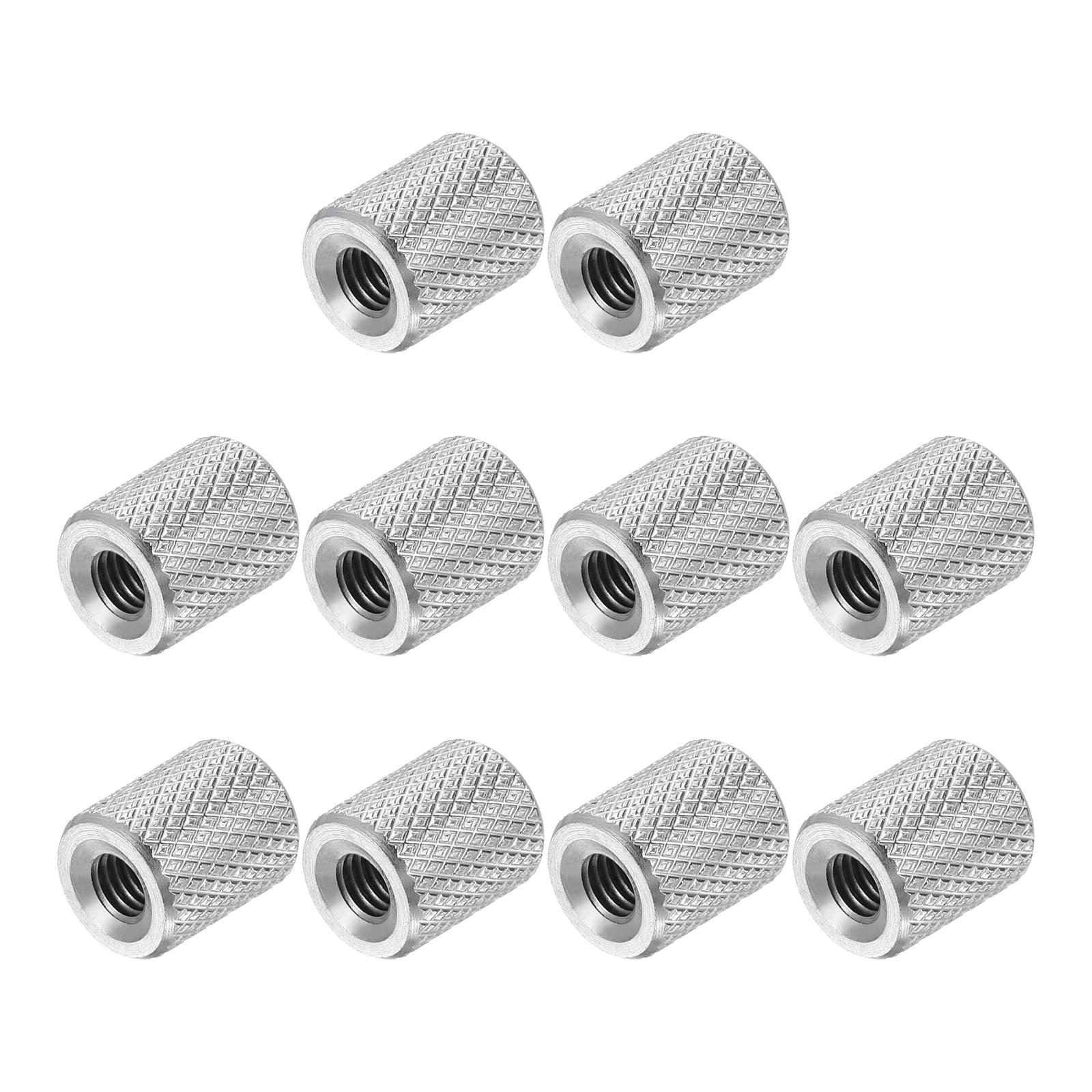 M5 10 Pack 304 Stainless Steel Round Knurled Connector Nuts,0.39"OD x 0 ...