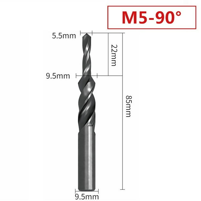 M5*90 Degree HSS Counterbore Spiral Step Drill Bit For Metal Drilling ...