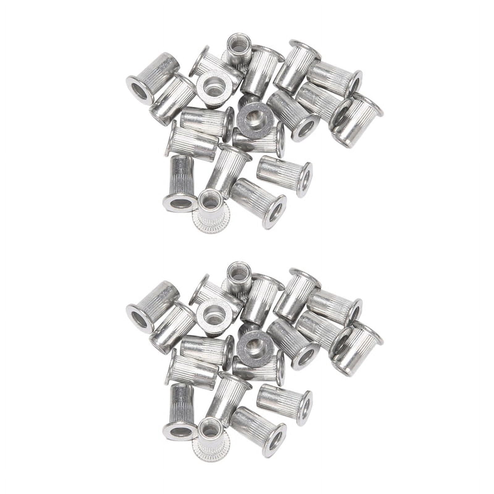 M5 Aluminum Flat Rivet Nut Insert Nuts Silver Tone 40Pcs - Walmart.com