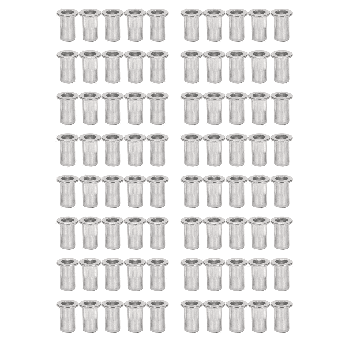 M5 Aluminum Flat Rivet Nut Insert Nuts Silver Tone 20pcs - Walmart.com