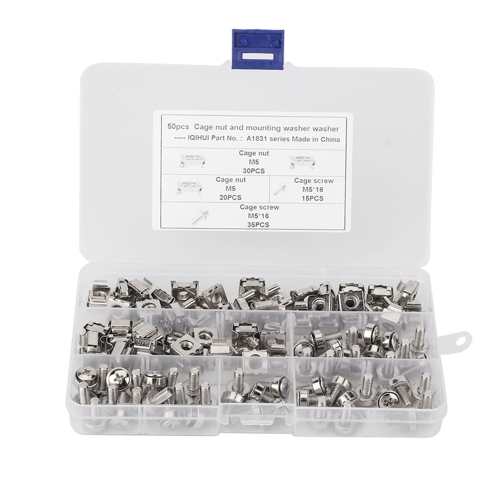 M5 Cage Nuts Hardware Mounting M5*16 Screws for Quadrate Hole Frame ...