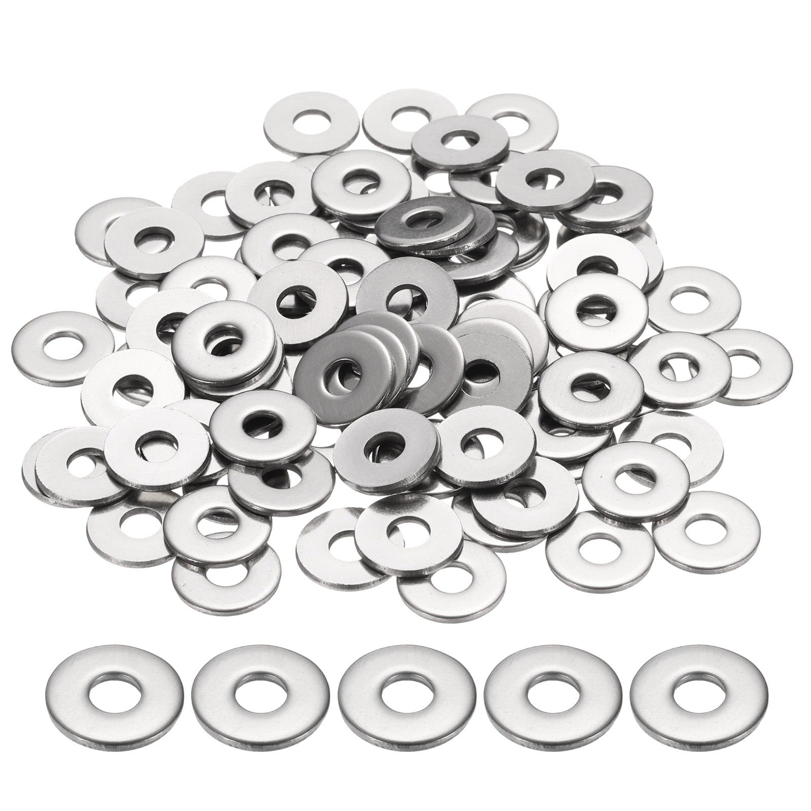 M5 Flat Washer for Screw, 120Pcs 304 Stainless Steel Washers 5MM ID x 15MM OD x 1.5MM Thick ...