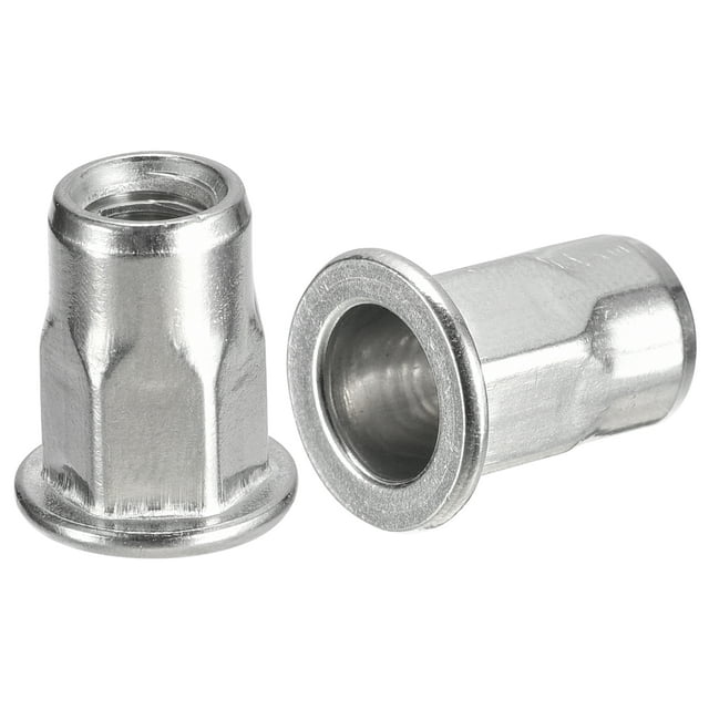 M5 Half Hex Body Rivet Nuts, 60 Pack 304 Stainless Steel Flat Head ...