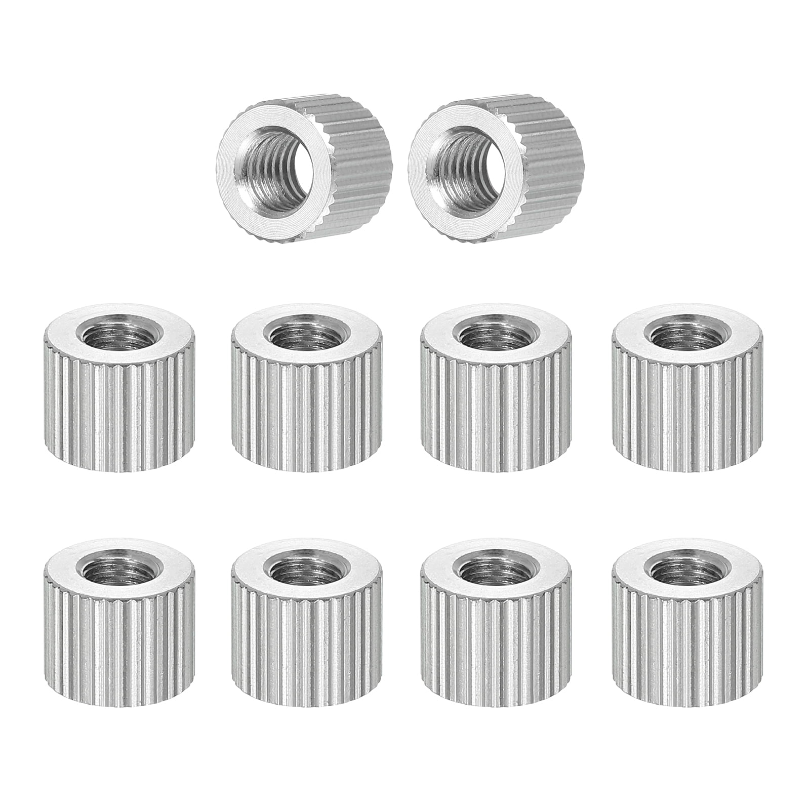 M5 Knurled Thumb Nuts, 10pcs 304 Stainless Steel Flat Head Through Hole ...