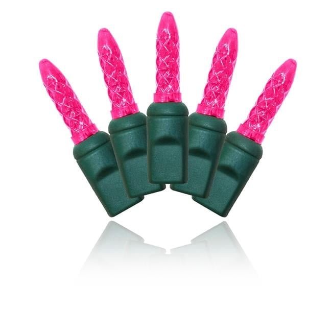 M5 LED Lights with 4 in. Spacing Wire, Green & Burgundy - 70 Count ...