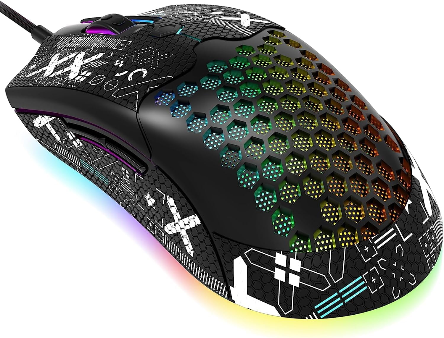 M5 Lightweight Wired Gaming Mouse with 12000 DPI 6 Programmed Buttons ...