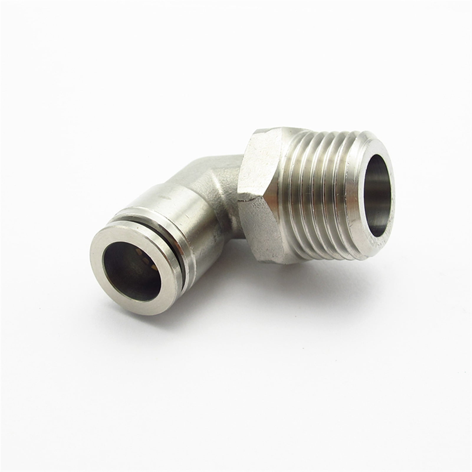 M5 M6 1/8" 1/4" 3/8" 1/2" Quick Connector BSP Male Thread Elbow 304 Stainless Steel 1 Touch Air ...