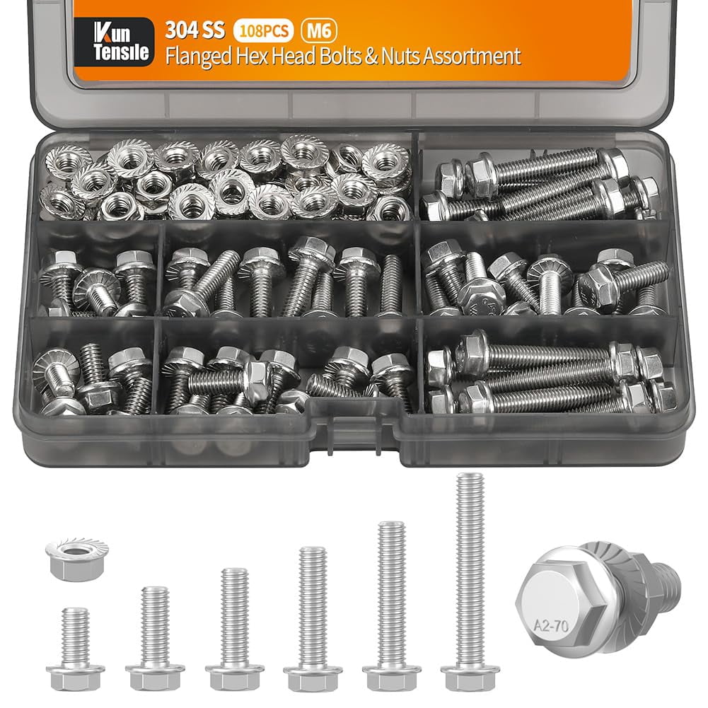 M5 M6 M8 Bolts and Nuts Assortment, 10.9 Grade Flanged Hex Bolts Flange ...