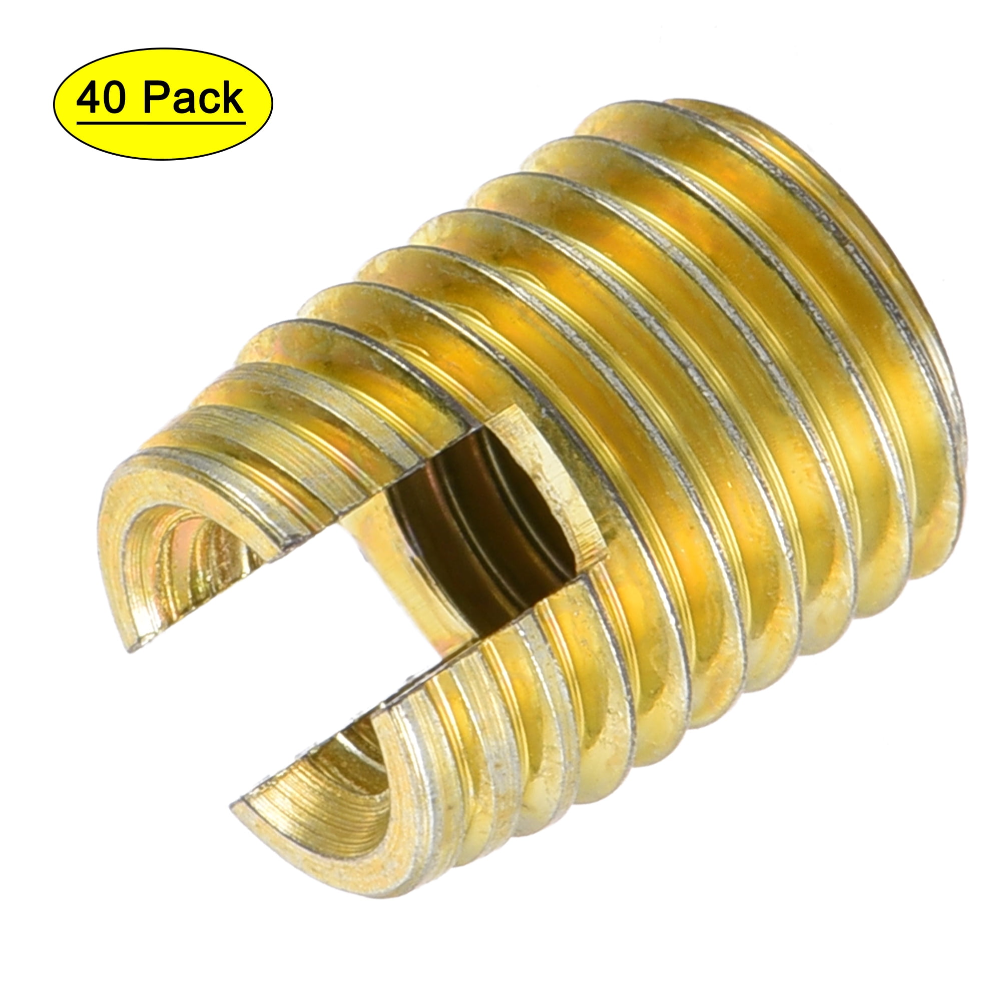 M5 M8x10mm Threaded Inserts 45# Carbon Steel Zinc Plating Gold 40 Pack ...